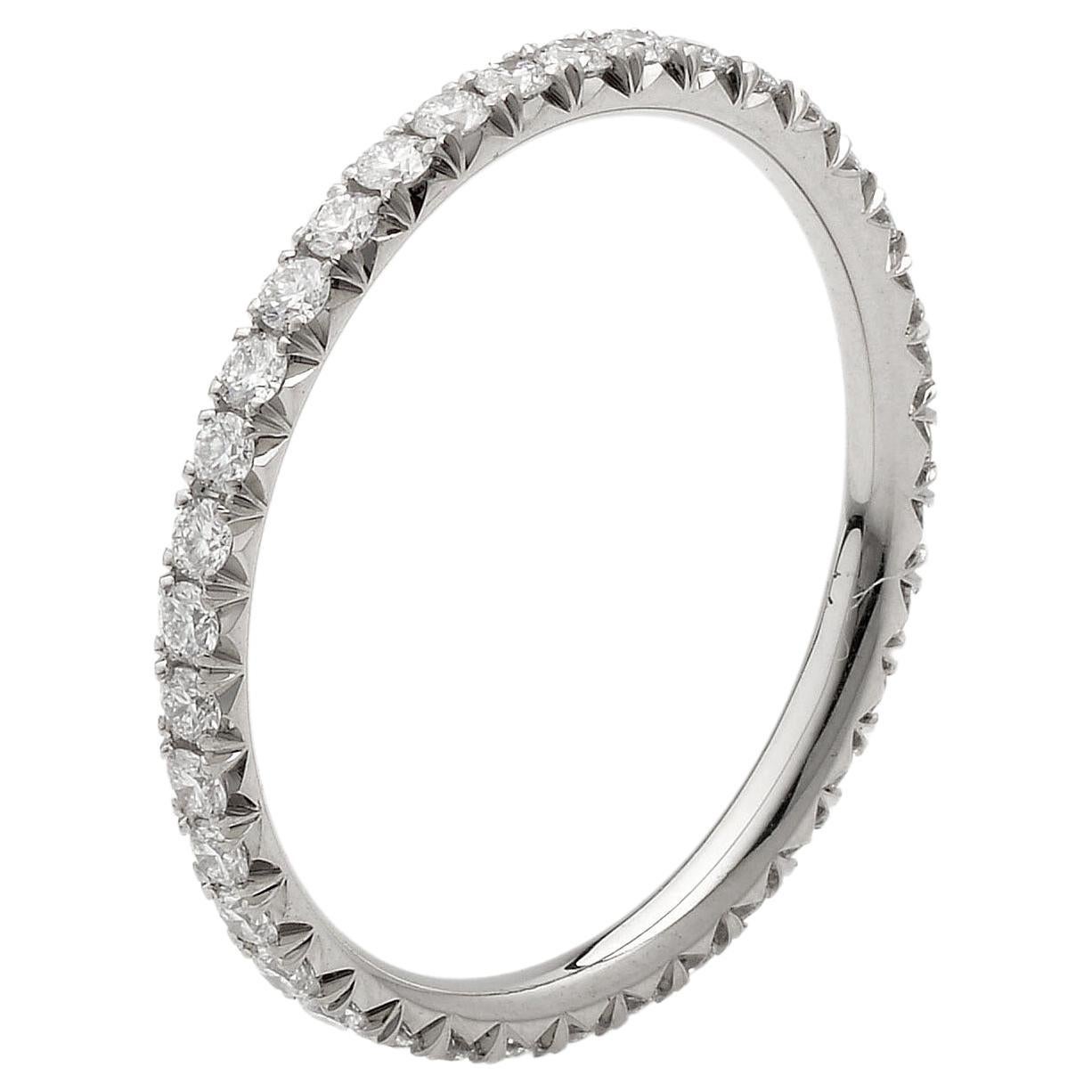 Pave Diamond 4.3cts 18k White Gold Eternity Band Ring For Sale at 1stDibs