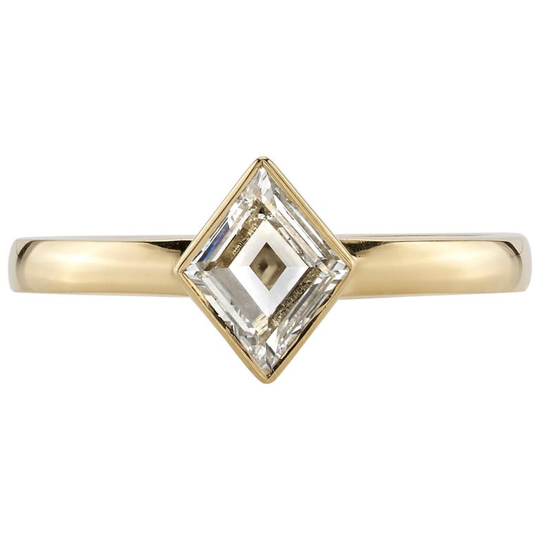 Handcrafted Wyler Lozenge Step Cut Diamond Ring by Single Stone For ...