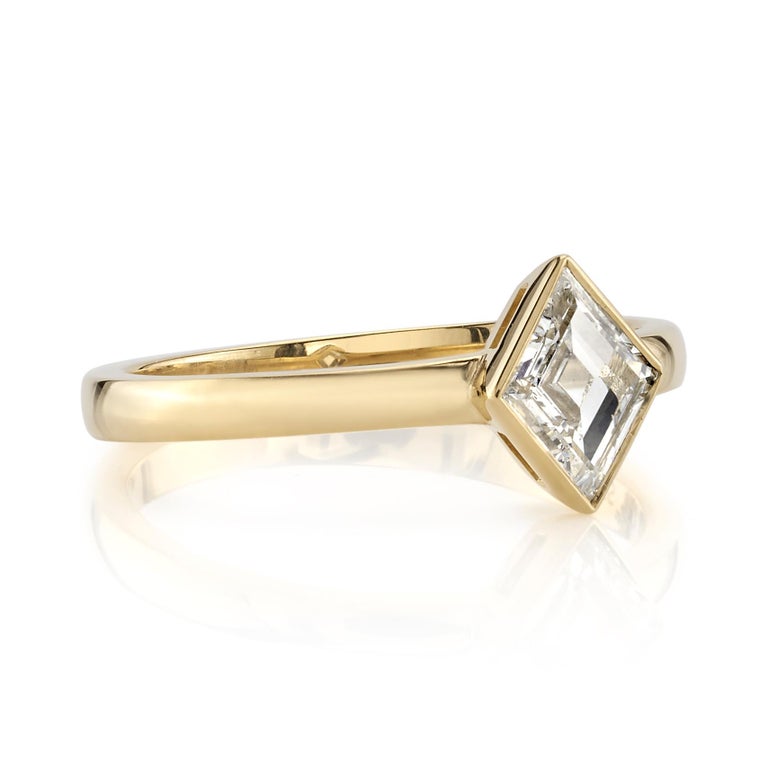 Handcrafted Wyler Lozenge Step Cut Diamond Ring by Single Stone For ...