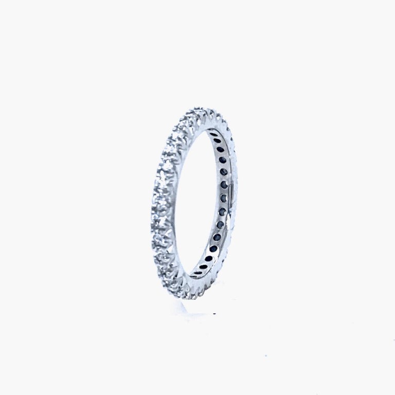 0.55 Carat 18 Karat French Pave Set Diamond Eternity Ring For Sale ...