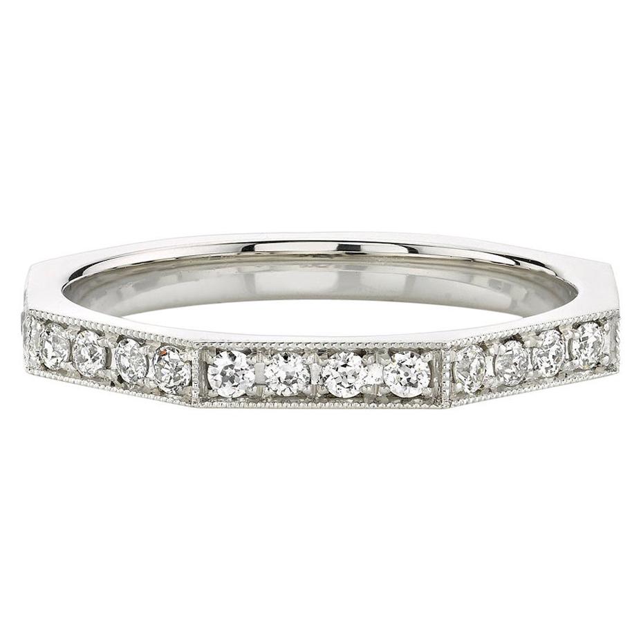 Customizable Handcrafted Reilyn Old European Cut Diamond Eternity Band by Single Stone For Sale ...
