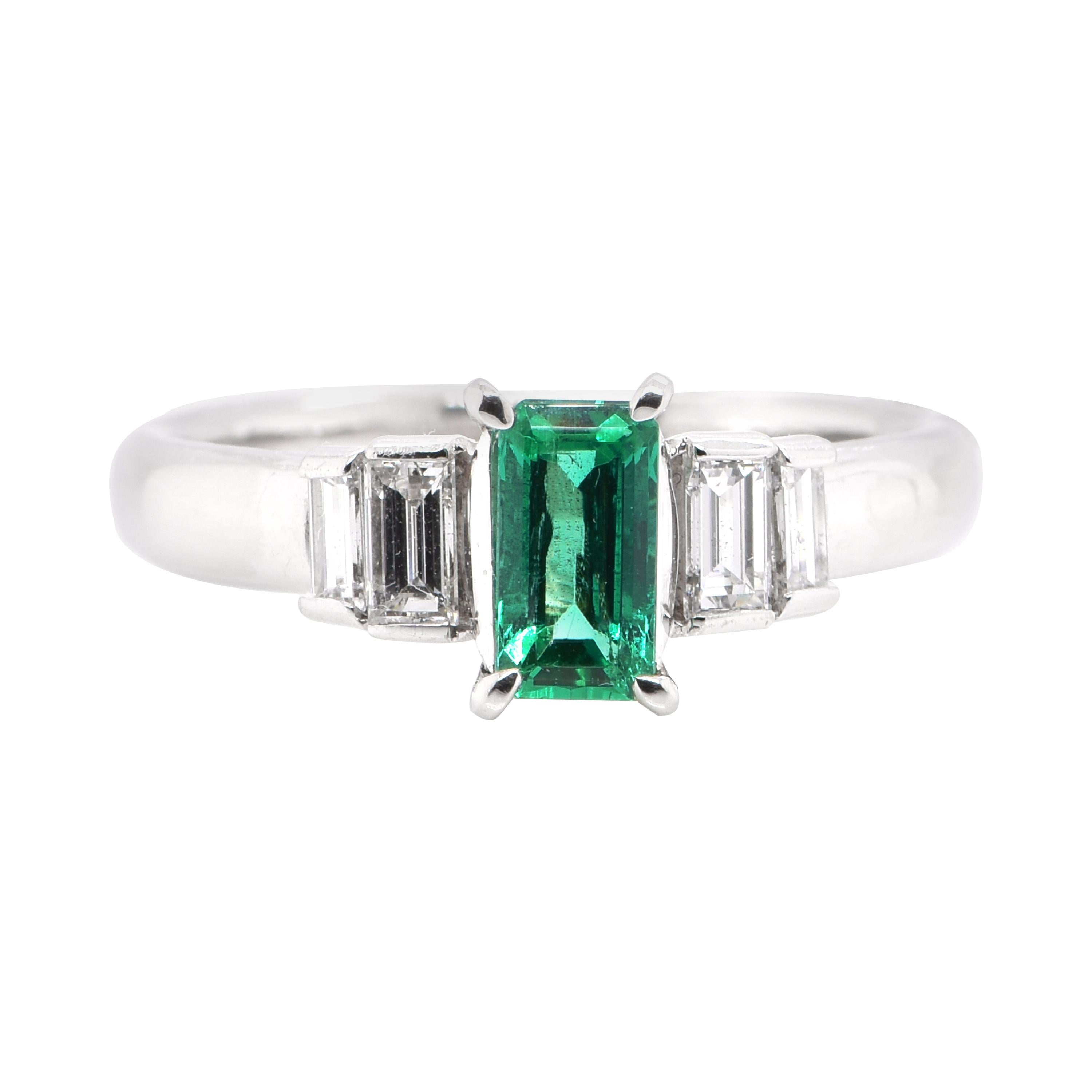 4.08 Carat Emerald Cut Diamond Set in Platinum Ring Mounting at 1stDibs ...