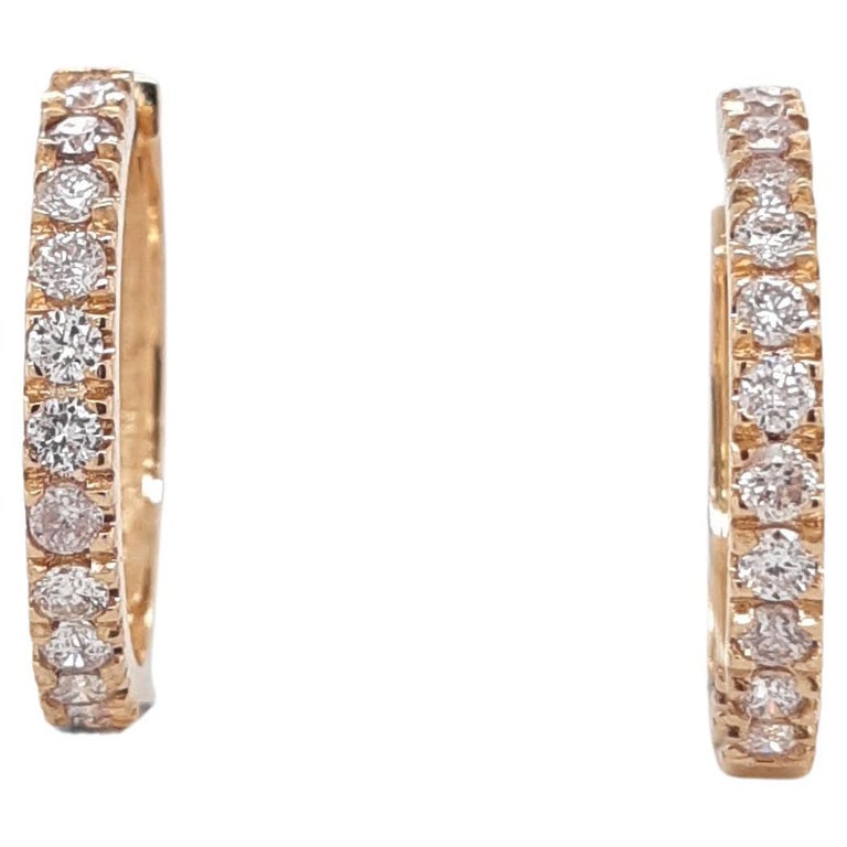 0.65 Carat Pink Diamond Hoop Earrings For Sale at 1stDibs