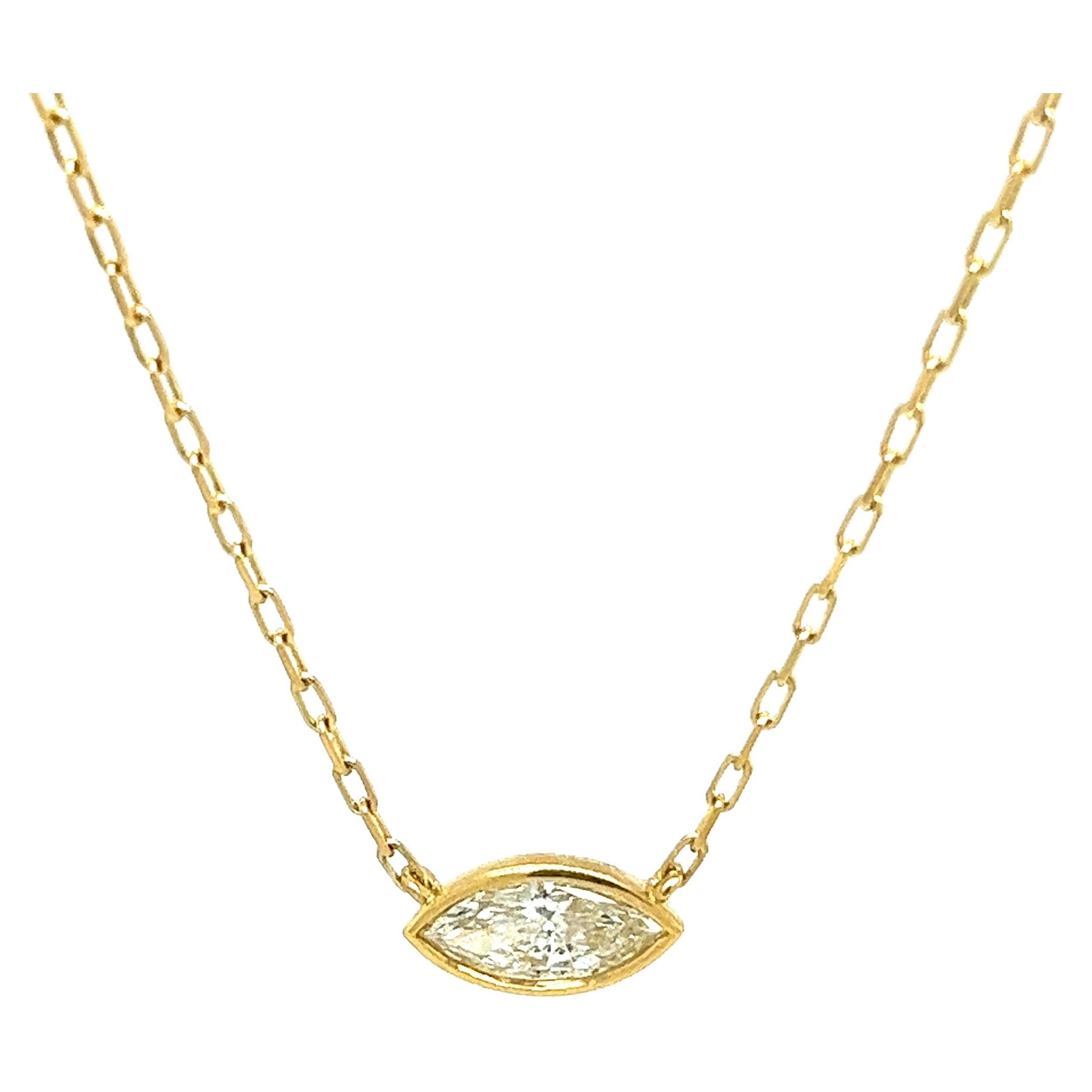 0.26ct Natural Yellow Diamond Pendant Set on Rubover Setting in 18ct ...