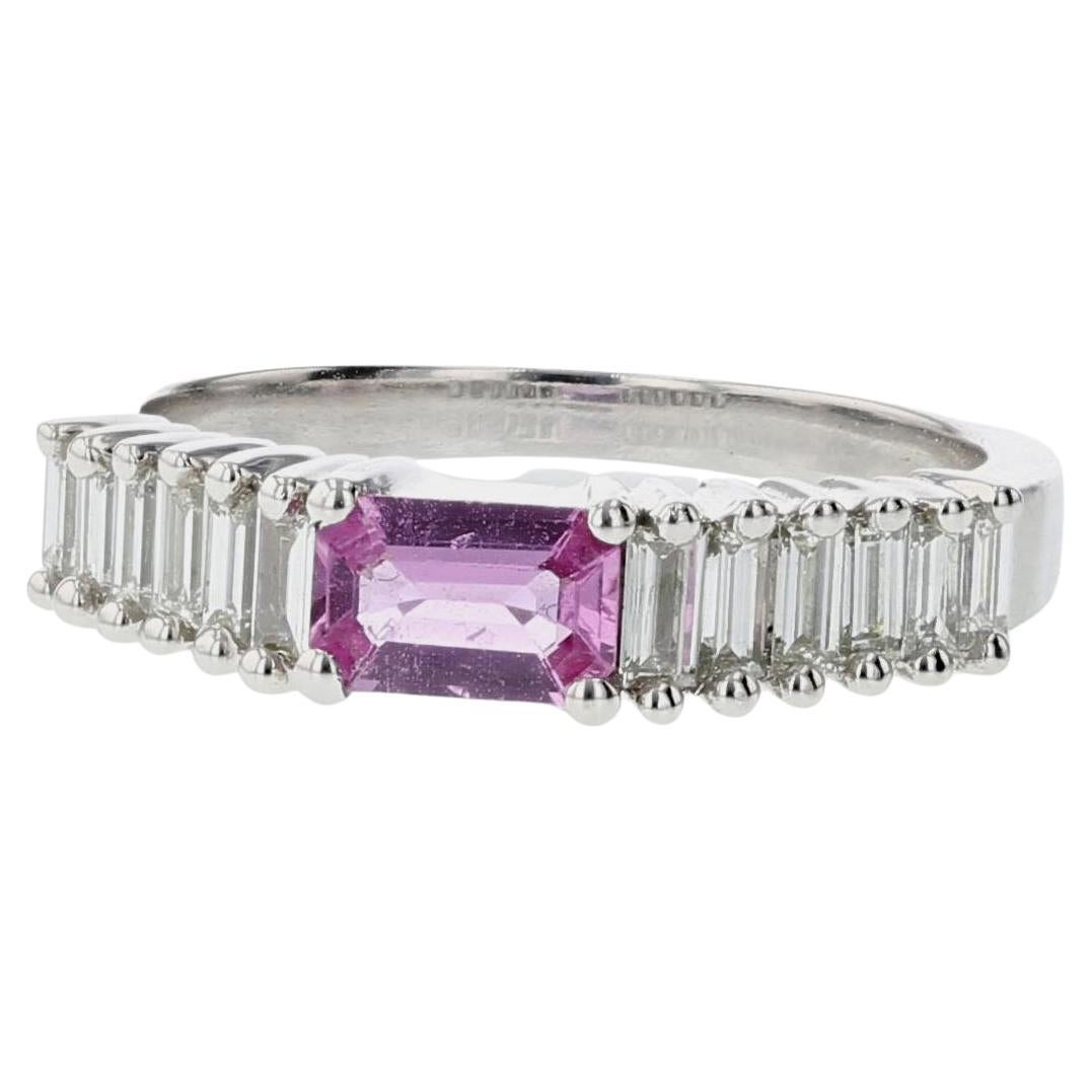 2.56ct Natural Pink Sapphire 14K White Gold Ring For Sale at 1stDibs