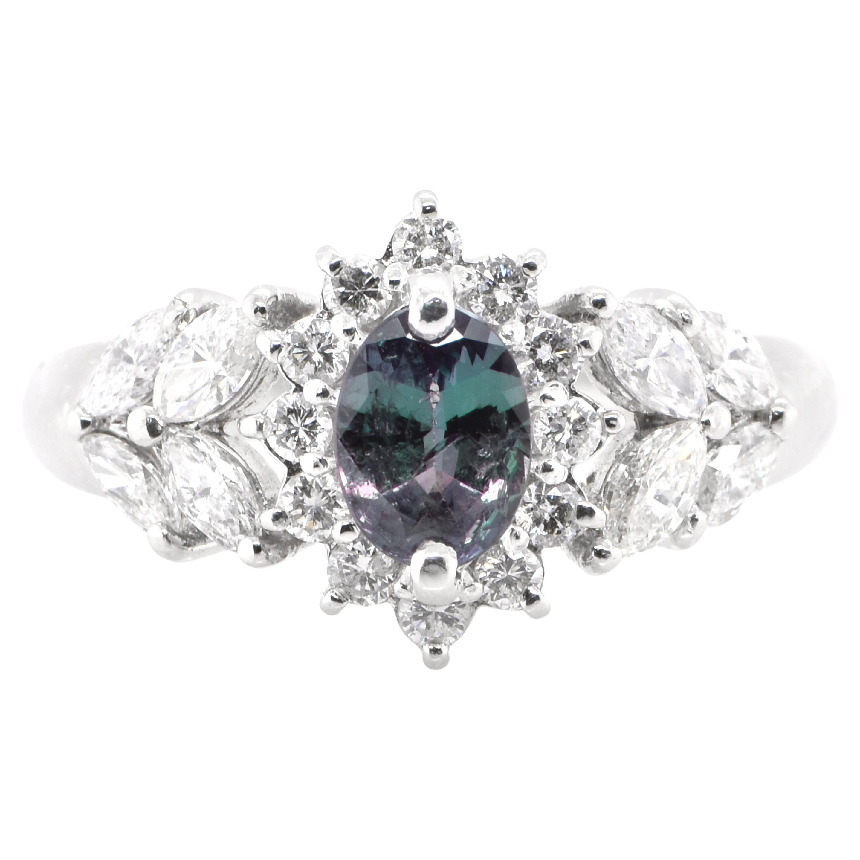 9.27 Carat Natural Alexandrite and Diamond Ring For Sale at 1stDibs ...