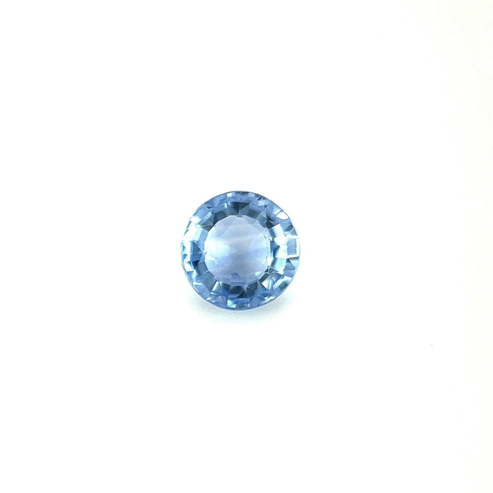 0.67ct Light Blue Ceylon Sapphire Round Cut Loose Rare Gem VVS For Sale at 1stDibs | light blue gem