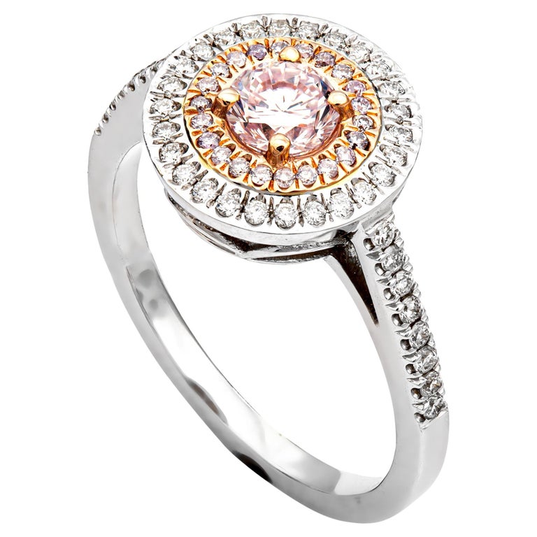 0.68 Tcw Natural Fancy Pink Diamond Ring For Sale at 1stDibs