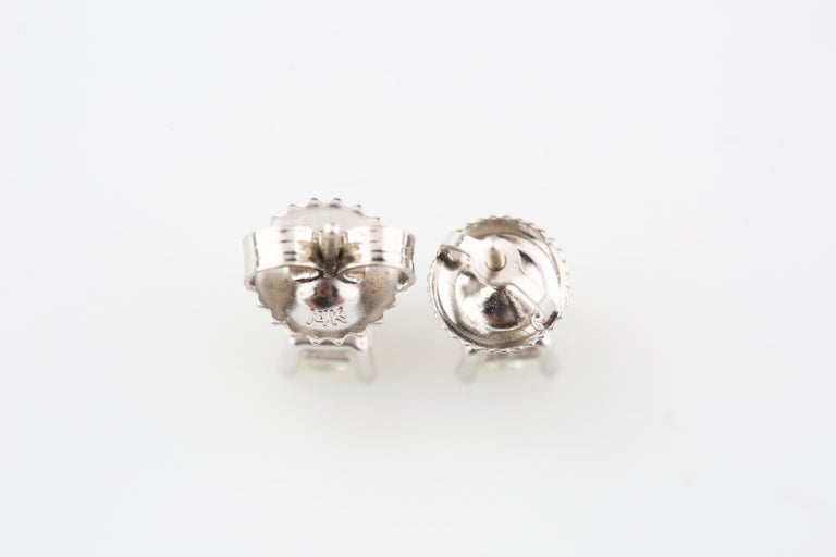 0.69 Carat Princess Cut Diamond Stud Earrings in White Gold For Sale at ...