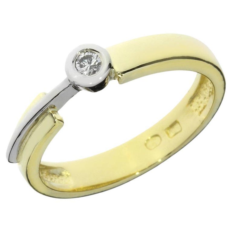 .07 Carat Diamond 14K Gold Modern Band For Sale at 1stDibs