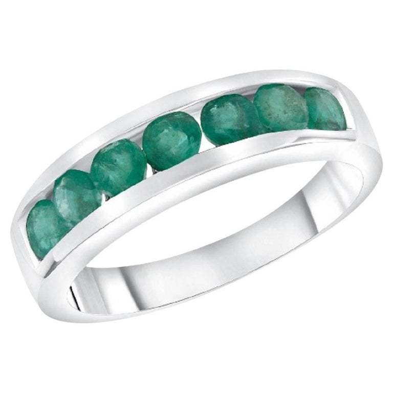 Customizable 0.70 ct. Natural Green Emerald Gemstone Band 7 Stone ...
