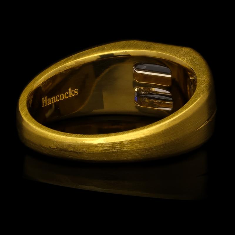 Hancocks 0.73 Carat and 0.77ct Twin Emerald-Cut Diamond 22ct Yellow ...