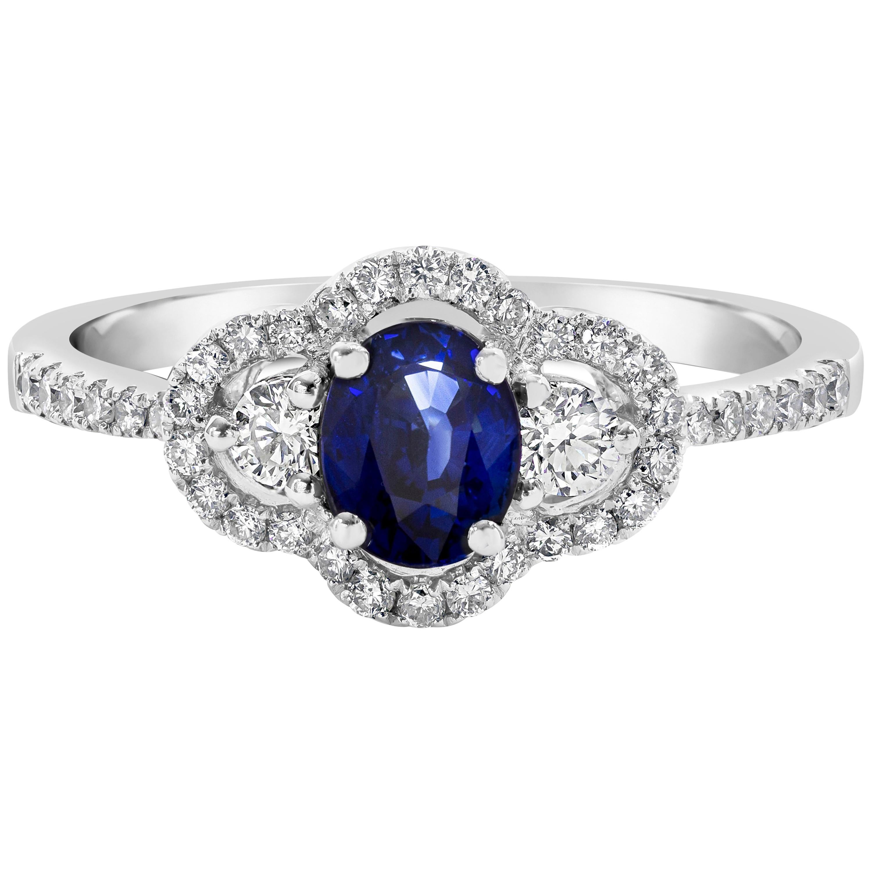 Roman Malakov, Three-Stone Sapphire and Diamond Engagement Ring For ...