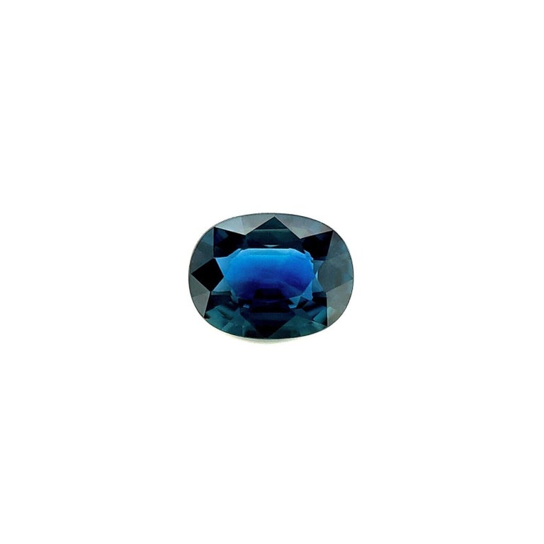 0.74ct Deep Blue Sapphire Oval Cut Rare Loose Gemstone VVS For Sale at ...