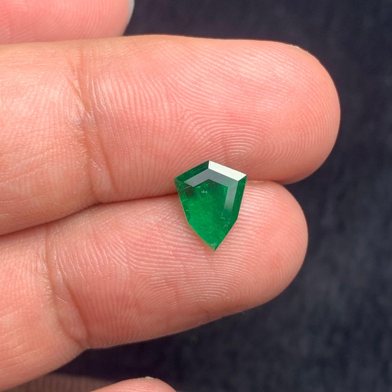 0.75 Carats Shield Shape Loose Green Emerald from Swat Pakistan Mine ...