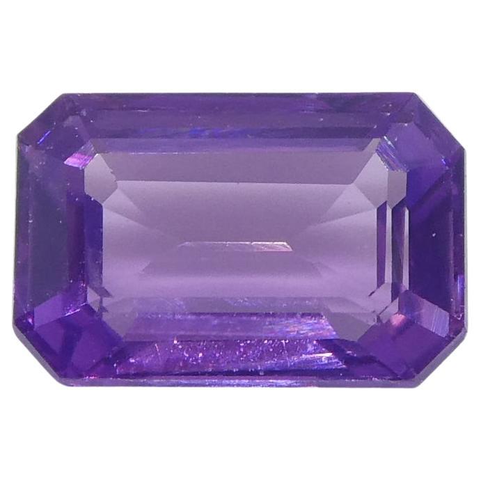 0.75ct Emerald Cut Purple-Pink Sapphire from Madagascar Unheated For ...