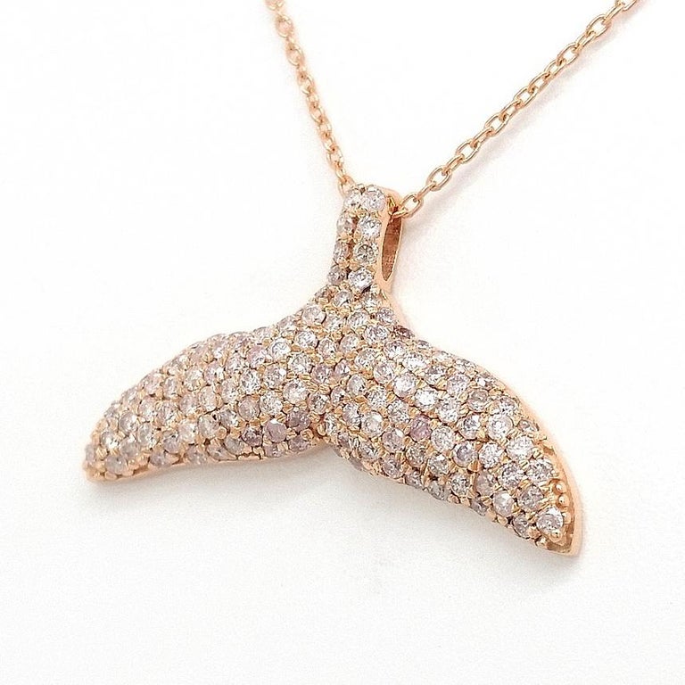 * No Reserve Price* 0.75ct Natural Pink Diamond Mermaid Tail Pendant ...