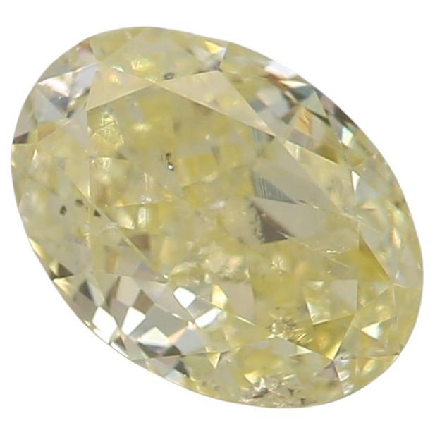 0.36 carat Fancy Intense Yellow Oval shaped diamond I2 clarity GIA ...