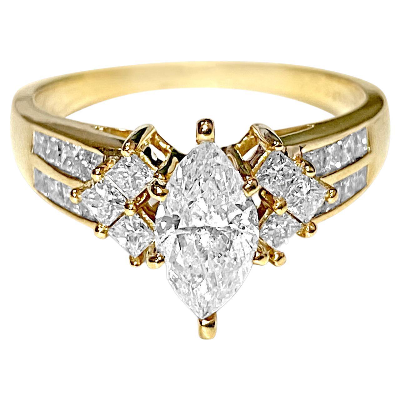 Victorian 0.80 Carat Diamond Engagement Ring in Yellow Gold For Sale at ...