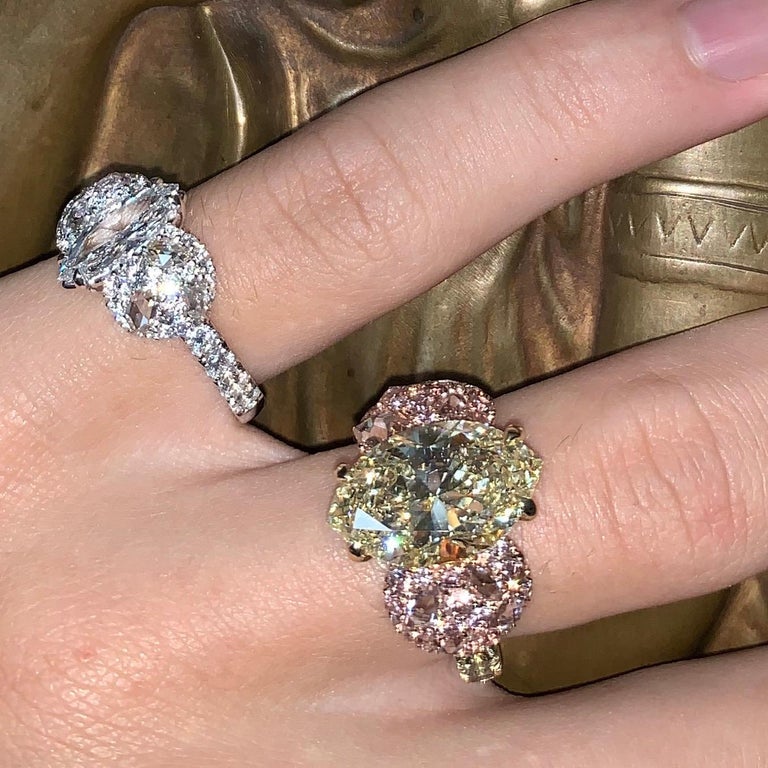 0.80 Carat E Loupe Clean Marquise Shape Diamond Pave Ring For Sale at ...