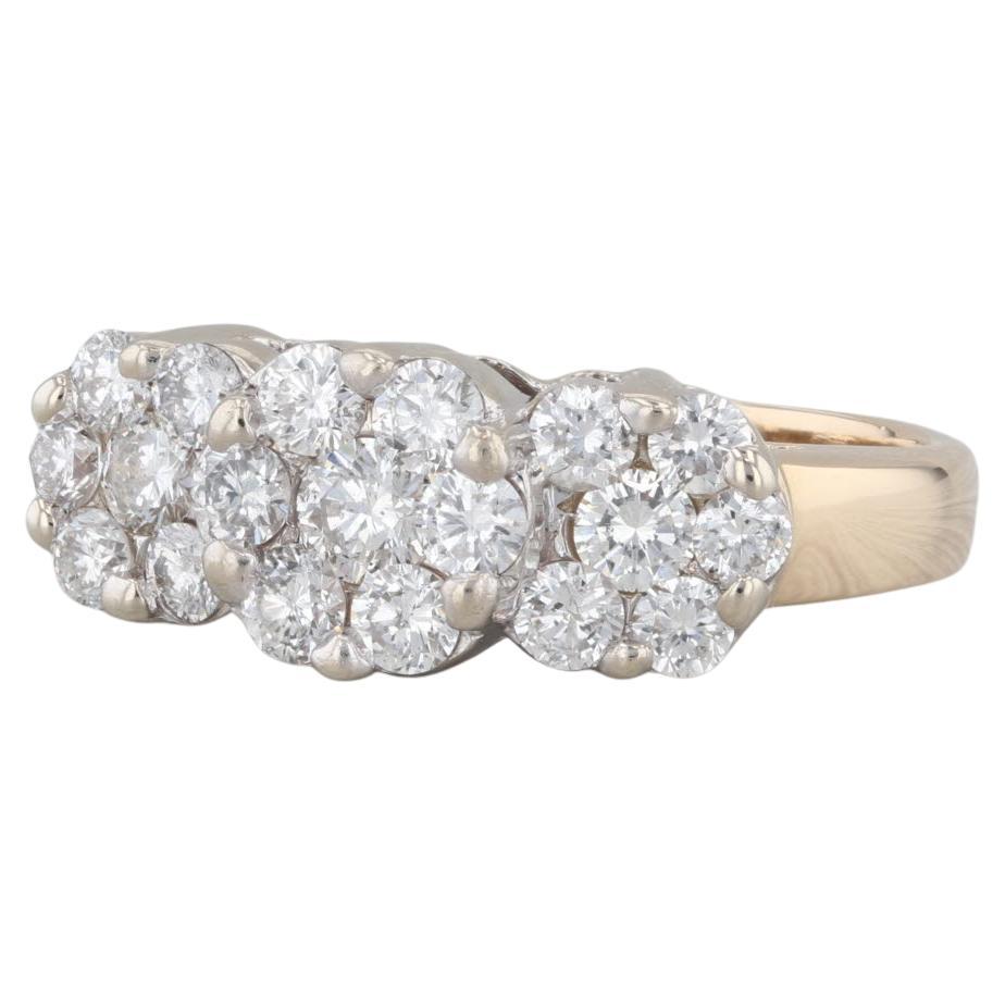 3.16ctw Diamond Cluster Ring, Platinum 100 IRID, Ring Size 6.5 For Sale ...