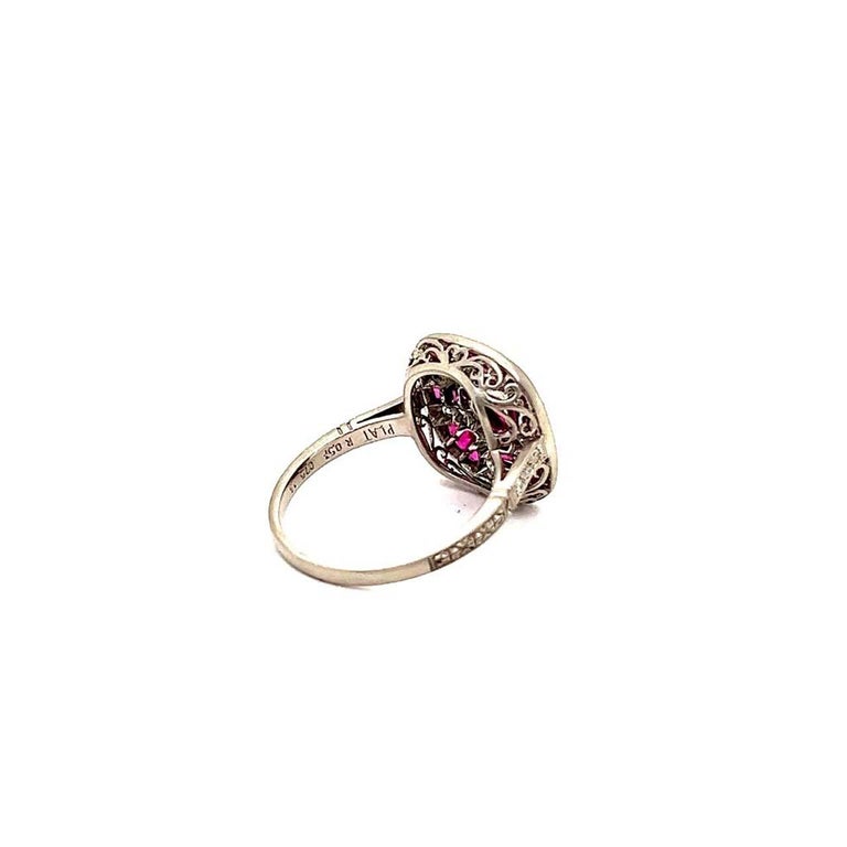 0.82ct Natural Ruby Fine Quality Platinum Ring For Sale at 1stDibs