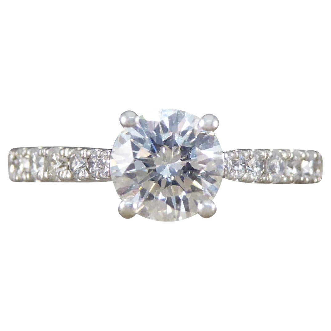 0.85ct Diamond Solitaire Engagement Ring with Diamond Set Shoulders in ...