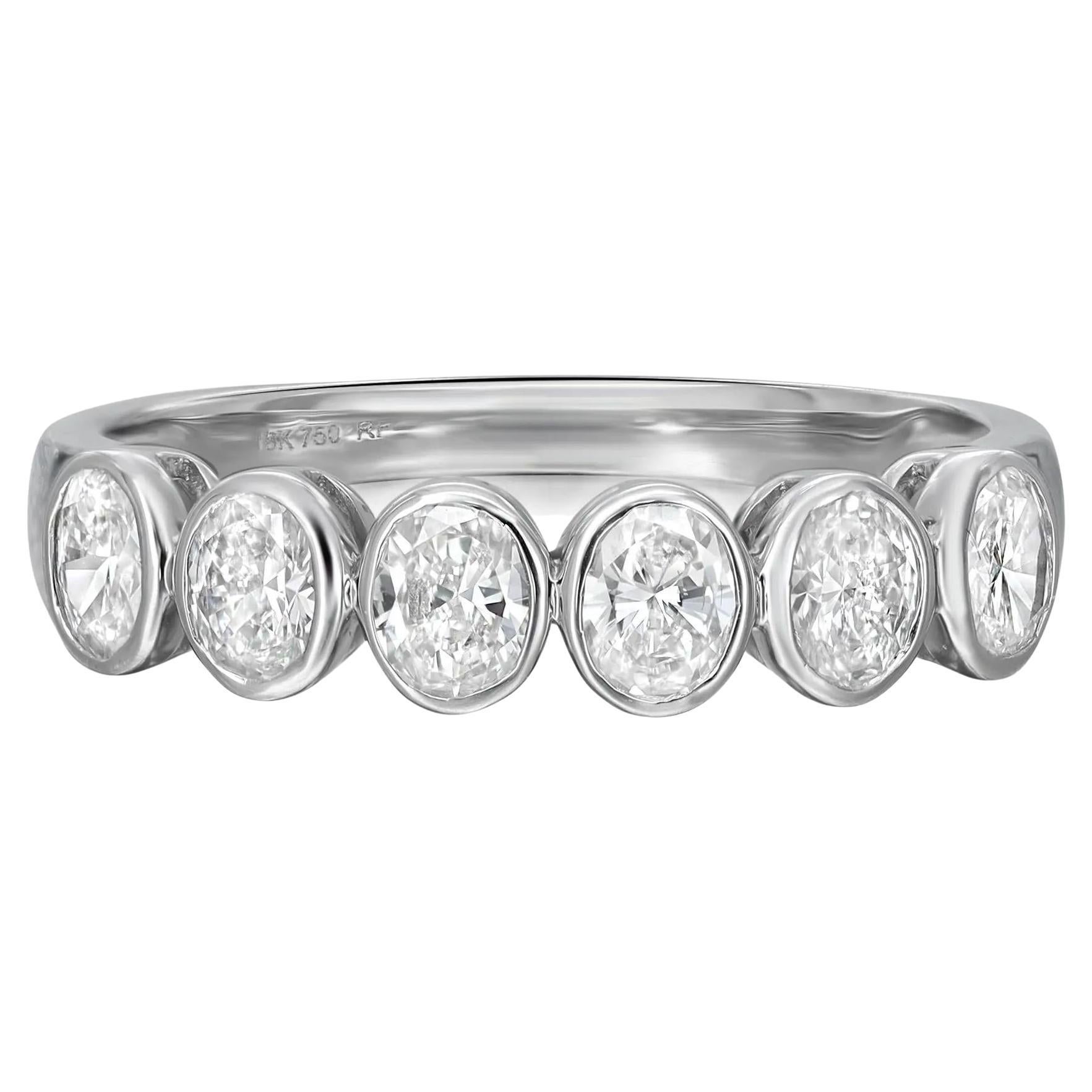 0.90cttw Bezel Set Emerald Cut Diamond Eternity Band Ring 18k Rose Gold ...