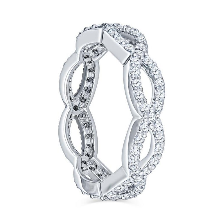 0.86 Carat Total Weight Round Brilliant Diamond Infinity Eternity Band ...