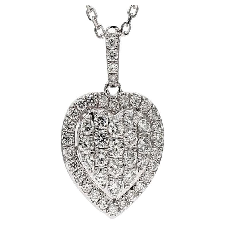 White Gold Diamond Heart Pendant For Sale at 1stDibs | diamond heart ...