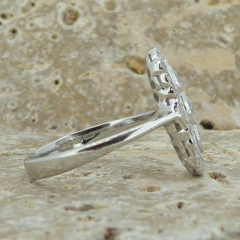 0.88 Carat Art Deco Style Diamond Set Panel Ring, New and Unworn, 18 ...