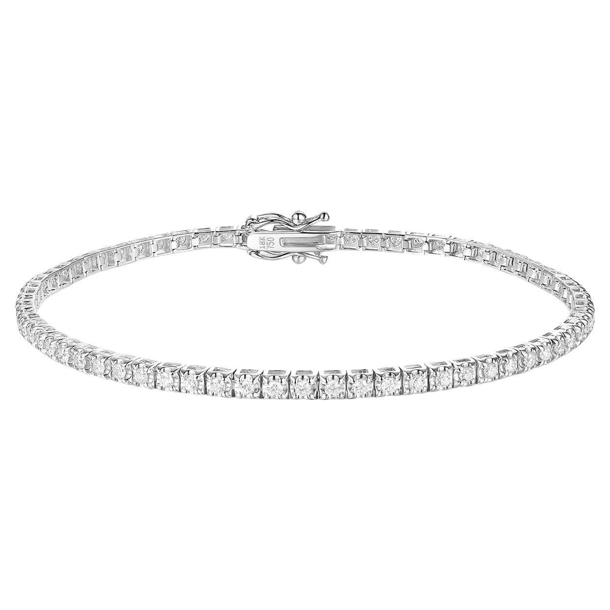 Cartier Essential Lines Tennis Bracelet In 18 White Gold 3 42 Carat For