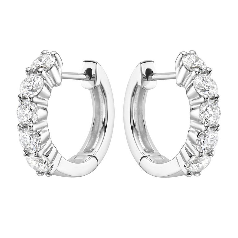 0.9 Ct Diamond Hoops For Sale at 1stDibs