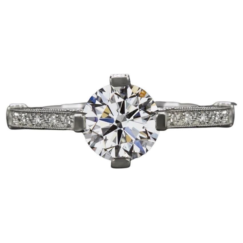 Gabriel and Co. 0.90 Carat Round Brilliant Cut Diamond Crossover ...