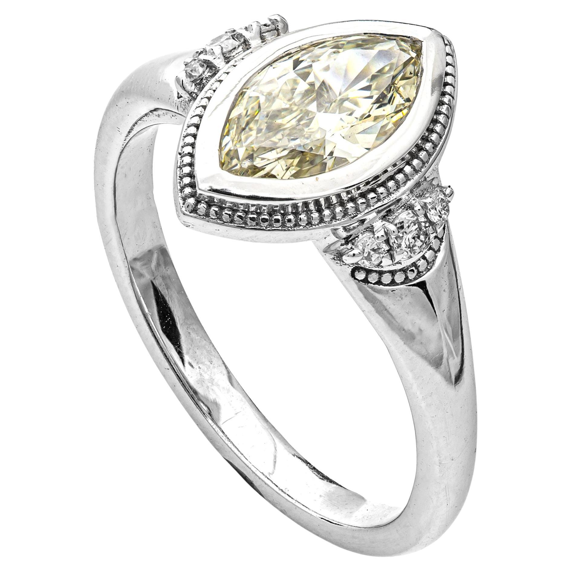 Rare Art Deco 11.0 Ct Natural Blue Zircon .90 Ct Diamond Platinum Ring ...