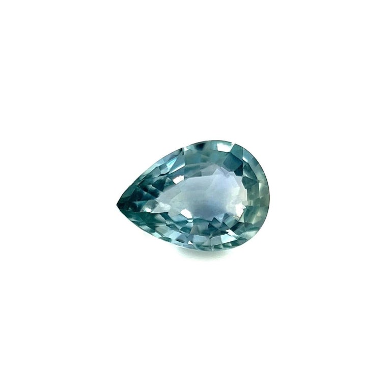 0.90ct Light Blue Green Australian Untreated Sapphire Pear Cut Loose ...