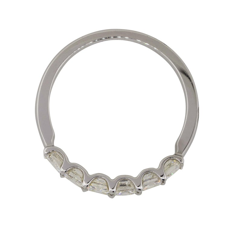 0.92 Carat Asscher Cut Diamond Six Stone Ring 18 Karat in Stock For ...