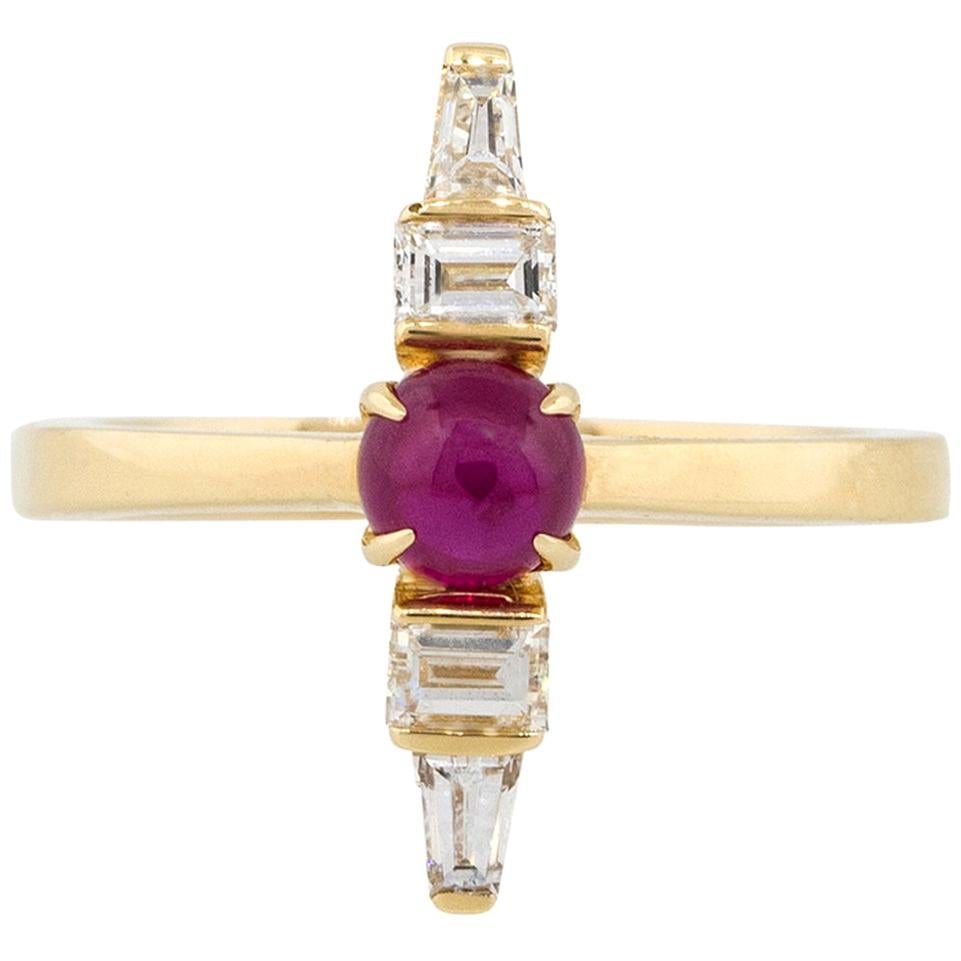 18 Karat White Gold Monan Carnation Ring Set with 0.92 Carat of ...