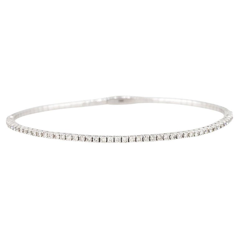 0.95 Carat Flexible Diamond Stackable Bangle Bracelet 14 Karat In Stock ...