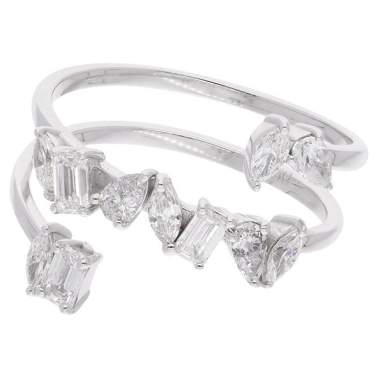 Customizable 0.96 Ct SI Clarity HI Color Emerald Cut Diamond Spring ...