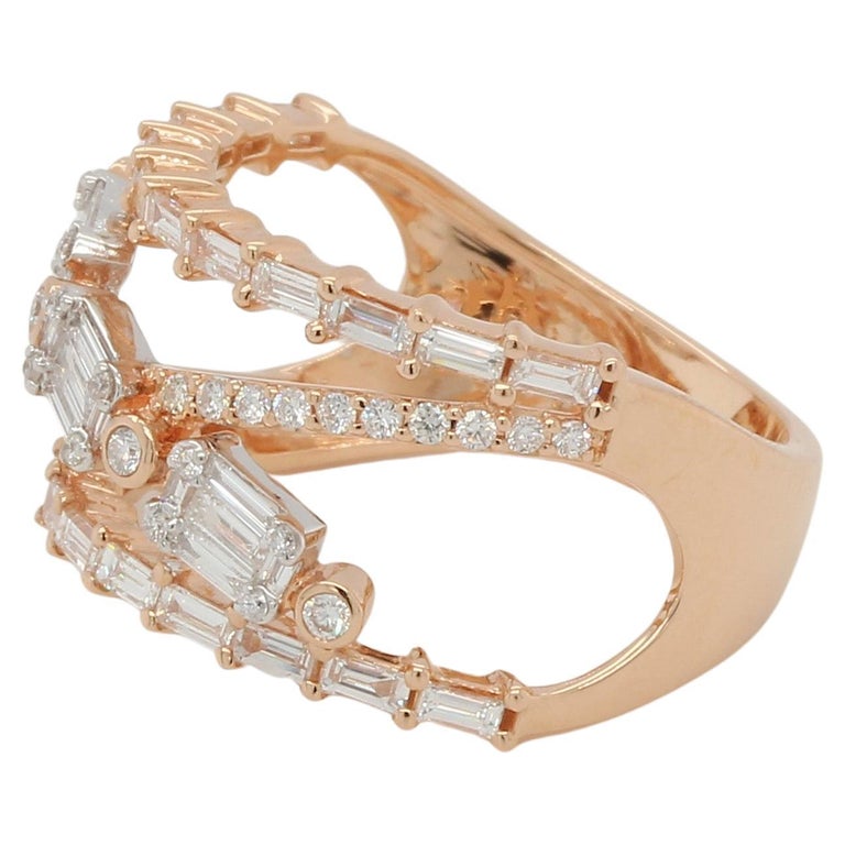 0.98 Carats Diamond Illusion Wedding Ring In 18 Karat Gold For Sale at ...