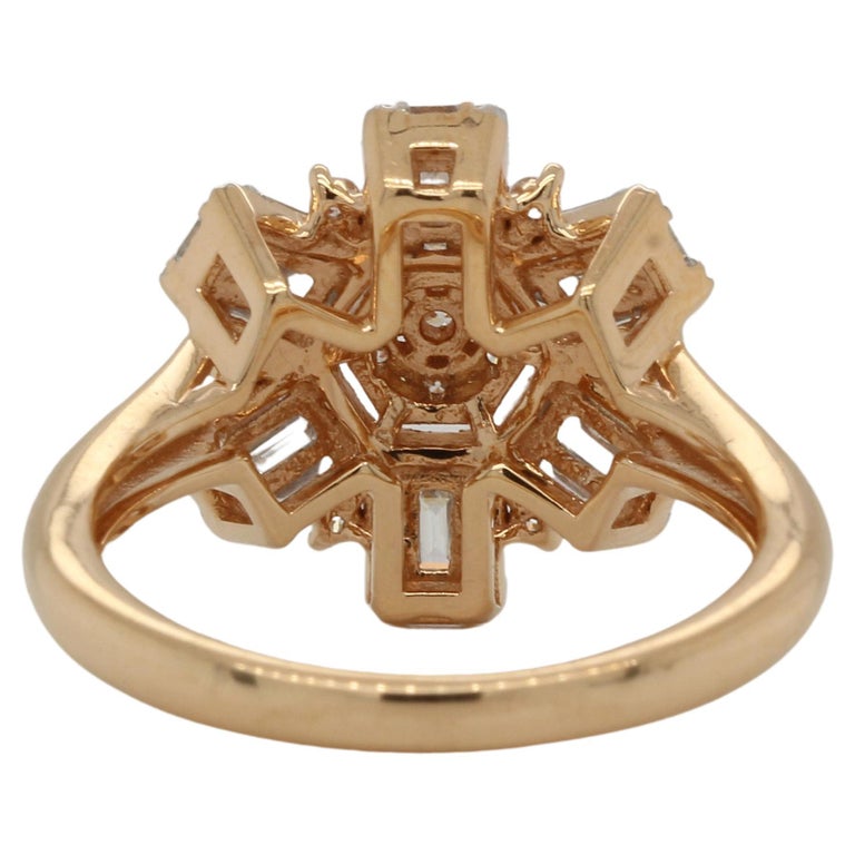 0.99 Carats Diamond Illusion Wedding Ring in 18 Karat Gold For Sale at ...