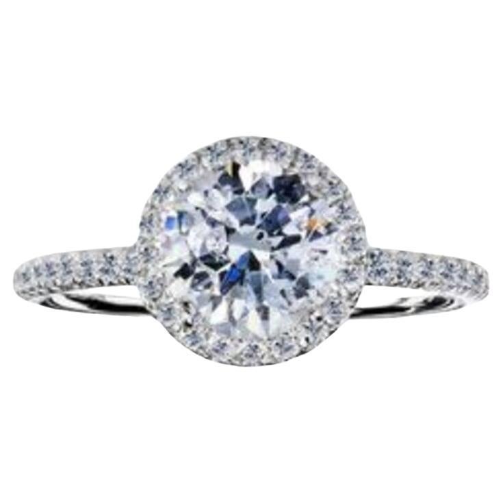 1 1/3 Carat Ct Brilliant Round Solitaire Diamond Halo Engagement Ring ...