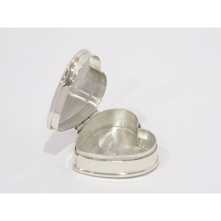 Sterling Silver Vintage Italian Heart Pill Case For Sale at 1stDibs