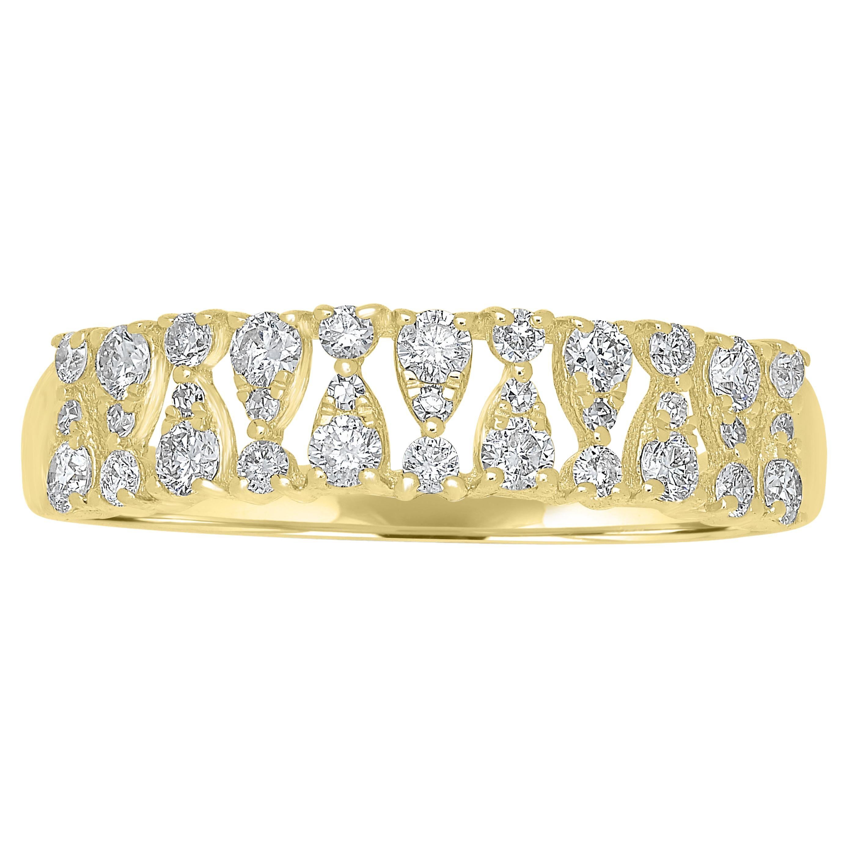 .50 Carat Diamond White Gold Open Work Band Ring For Sale at 1stDibs