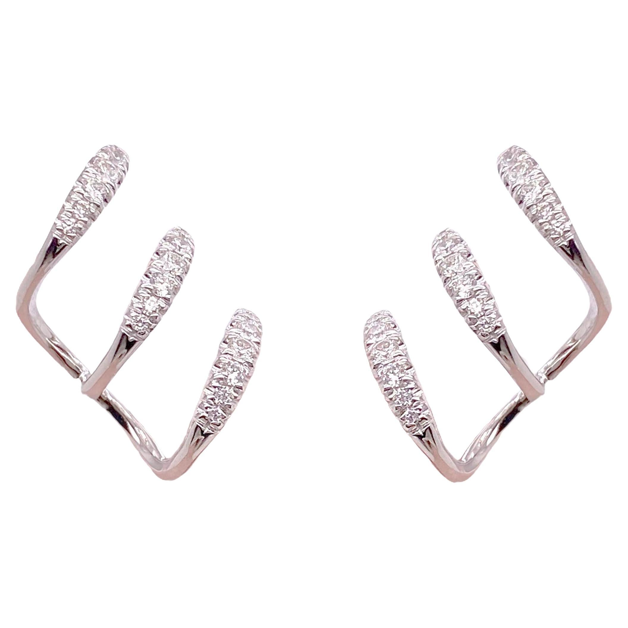 Diamond Climber Earrings, 14 Karat .50 Carat Diamond Earrings Ascending ...