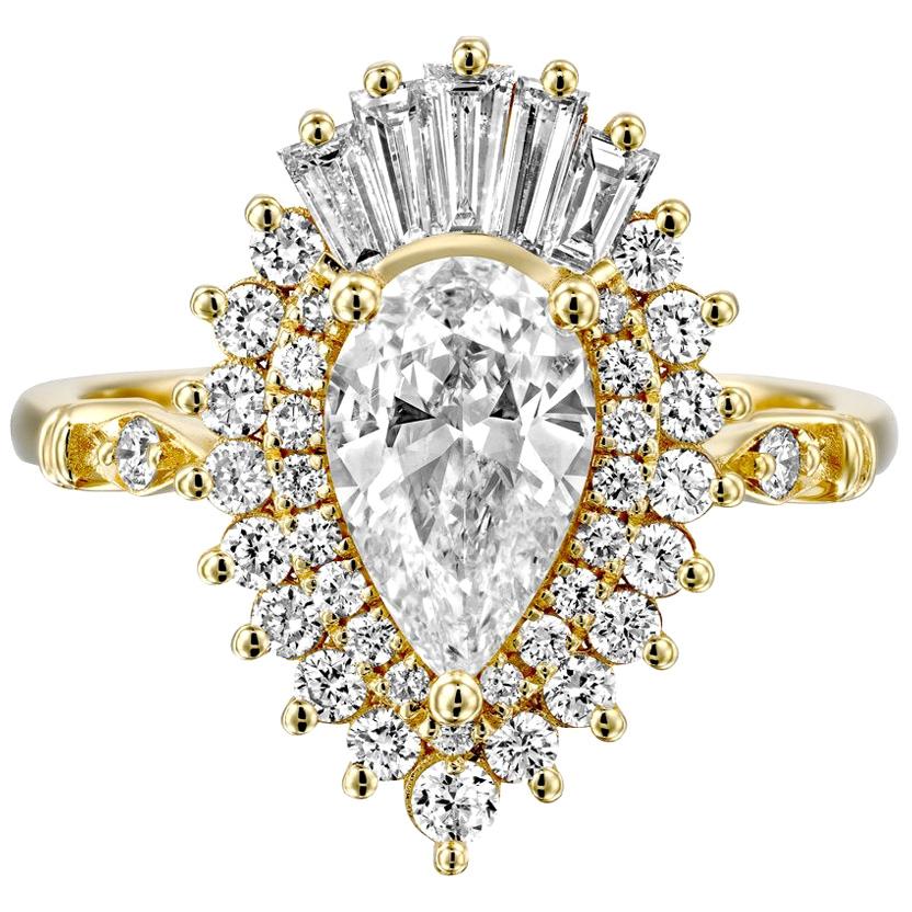 Diamond Ballerina Ring - 151 For Sale on 1stDibs