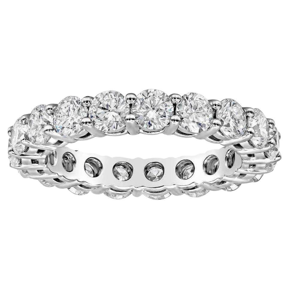 1 3/5 Carat Ct Natural Real Round Diamond Eternity Band Ring 14k White ...
