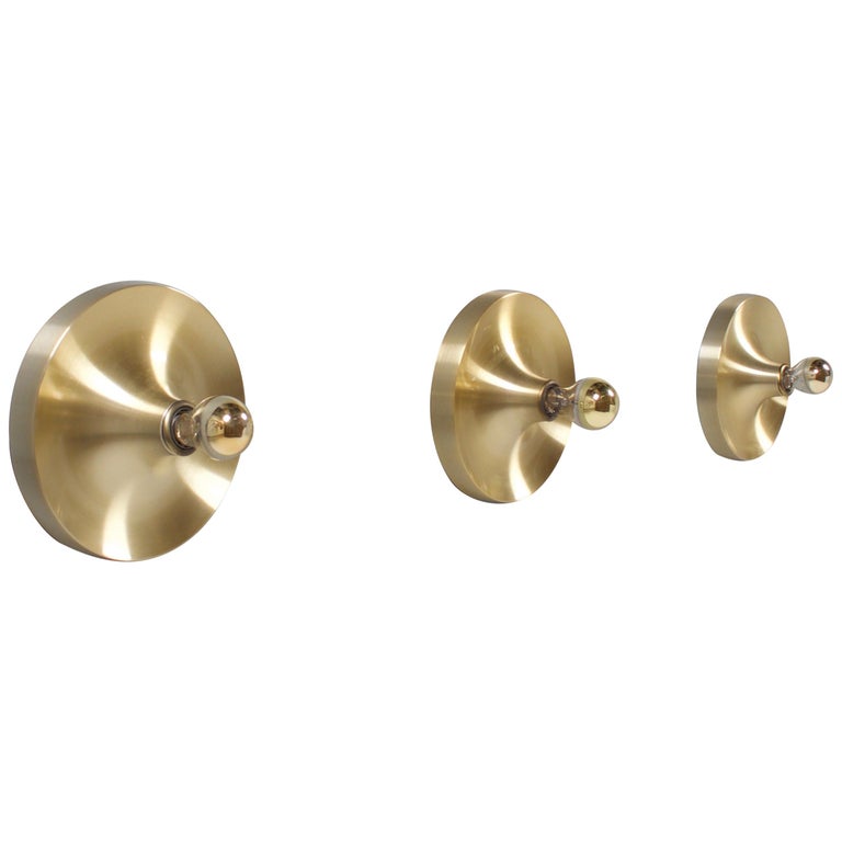 1/3 Modernist Brass Disc Wall Lights / Flush Mounts by Cosack, 1970 at ...