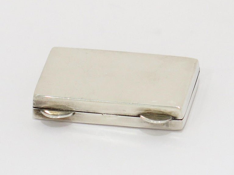 Sterling Silver Gilt Interior Antique American Rectangular Pill Box For ...